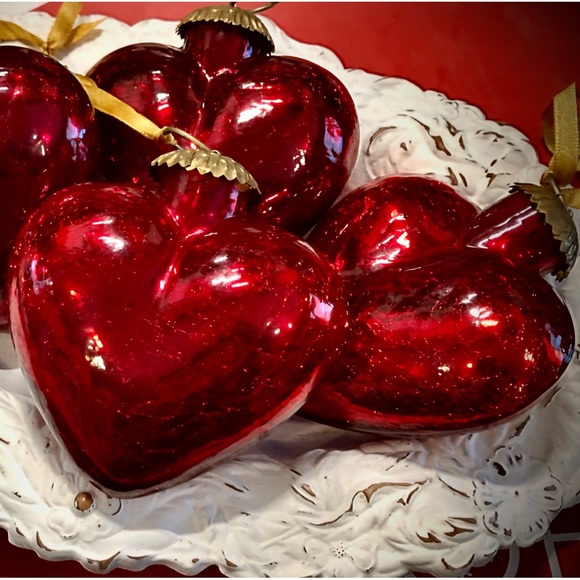 MERCURY GLASS | Holiday | Keurbg Only Bundle Of 3 Red Mercury Glass ...